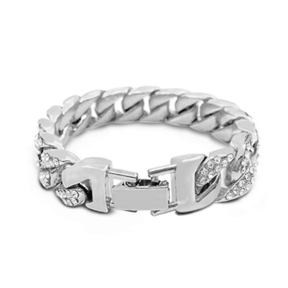 Accessories | New Mens Curb Cuban Silver Wrist Chain | Poshmark